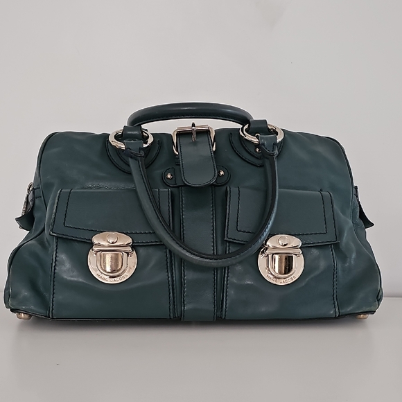 Marc Jacobs | Bags | Marc Jacobs Green Satchel With Silver Hardware ...